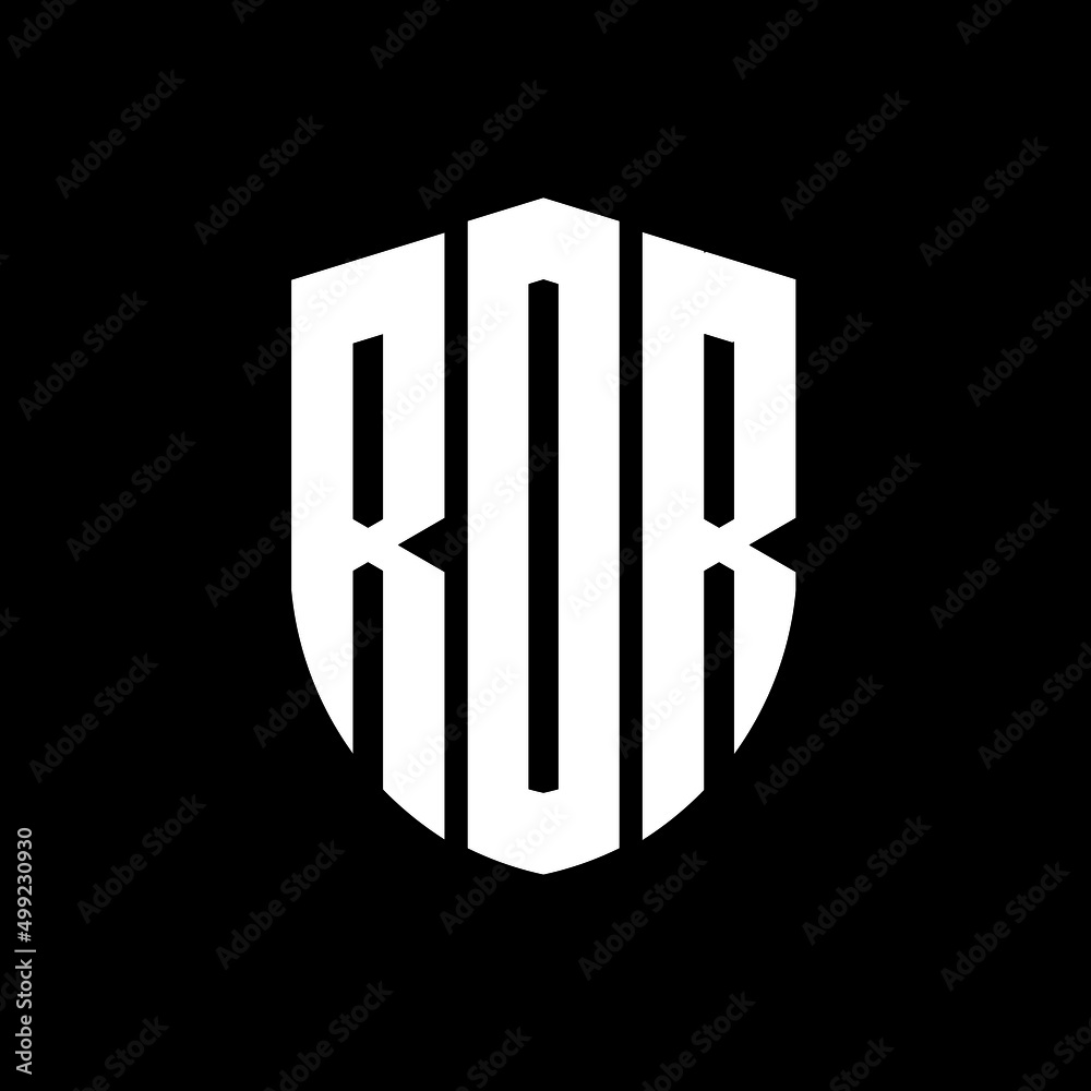 ROR letter logo design. ROR modern letter logo with black background ...