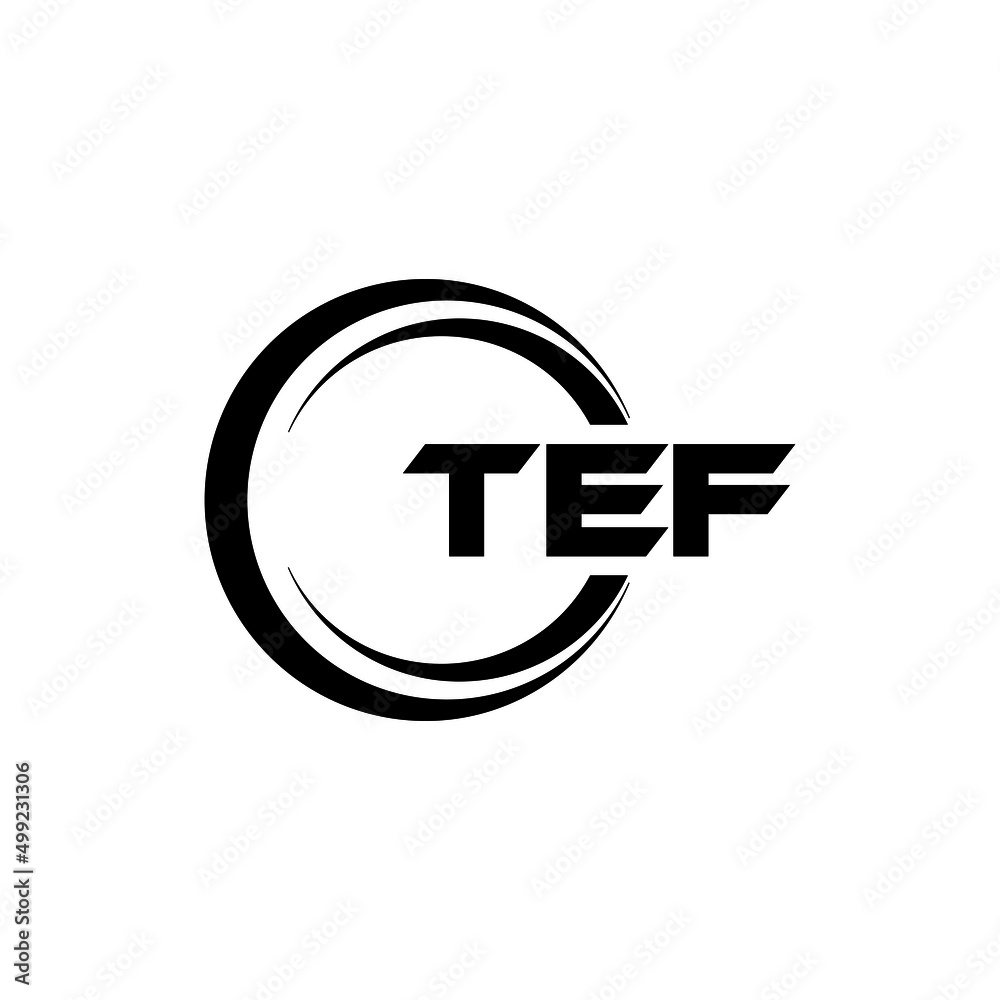 TEF letter logo design with white background in illustrator, vector ...