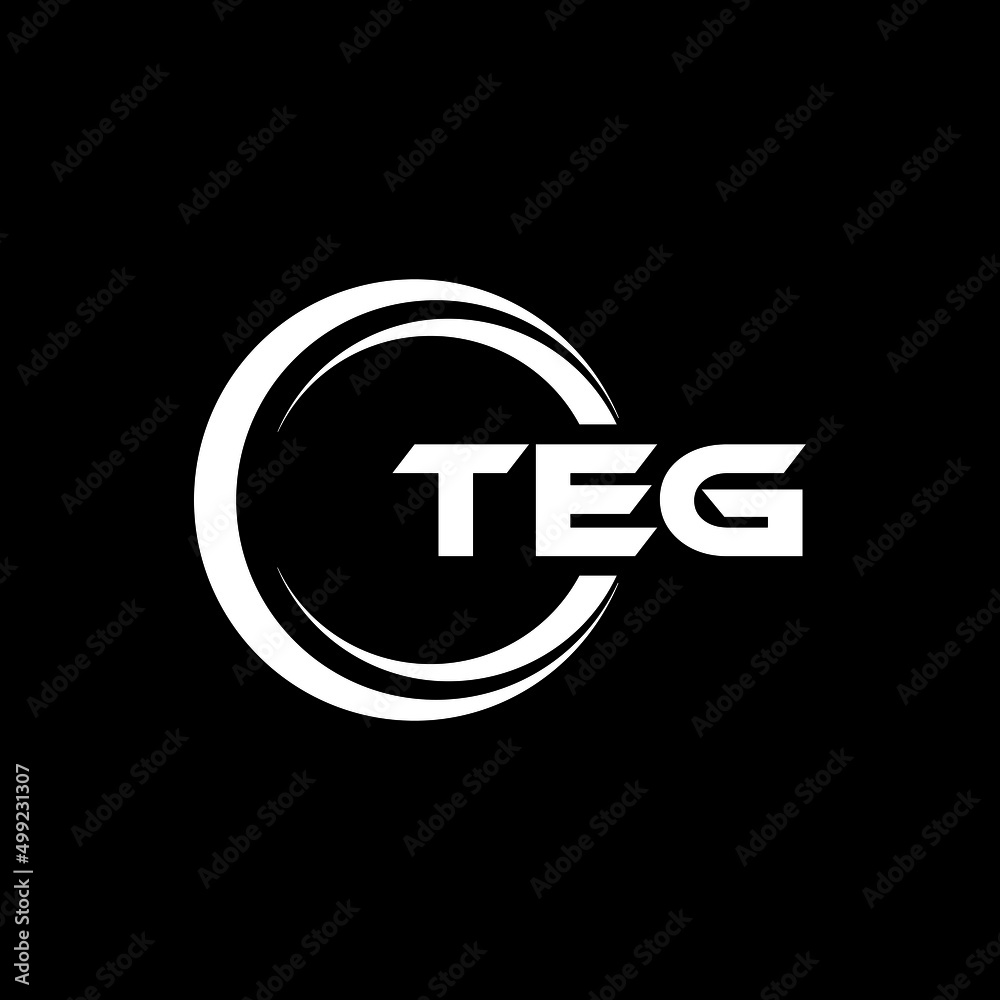 TEG letter logo design with black background in illustrator, vector ...