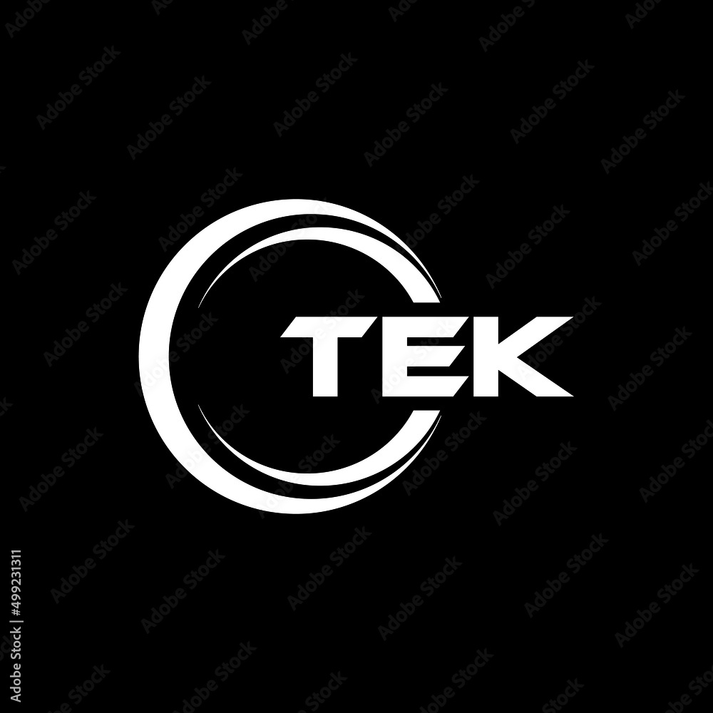 TEK letter logo design with black background in illustrator, vector ...