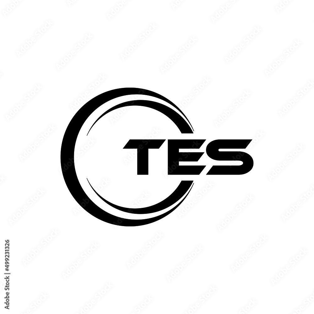 TES letter logo design with white background in illustrator, vector ...