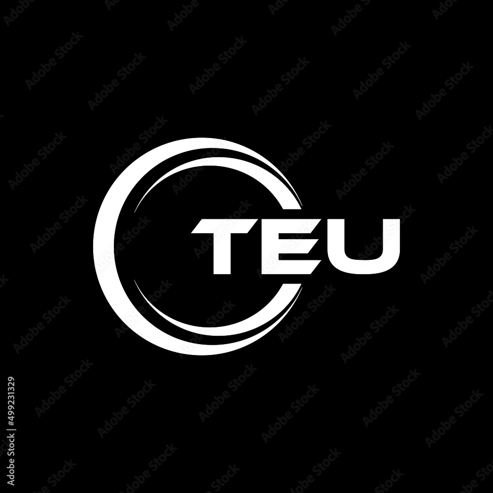 TEU letter logo design with black background in illustrator, vector ...