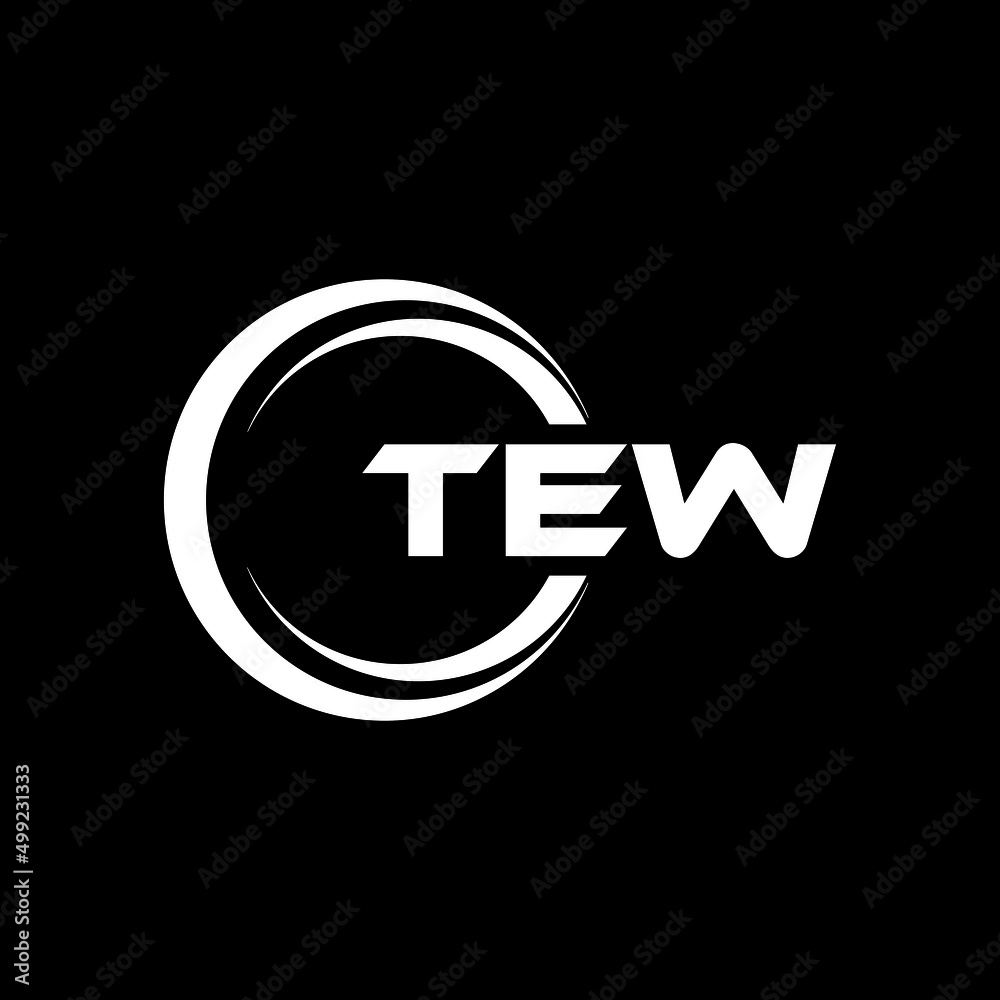 TEW letter logo design with black background in illustrator, vector ...