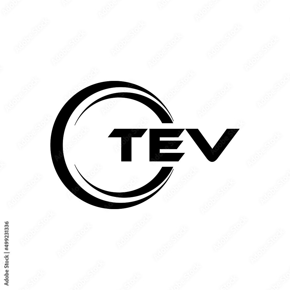 TEV letter logo design with white background in illustrator, vector ...