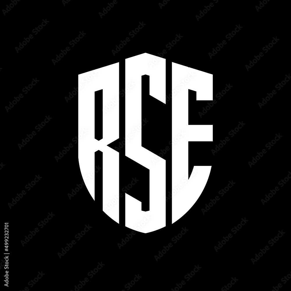 RSE letter logo design. RSE modern letter logo with black background ...
