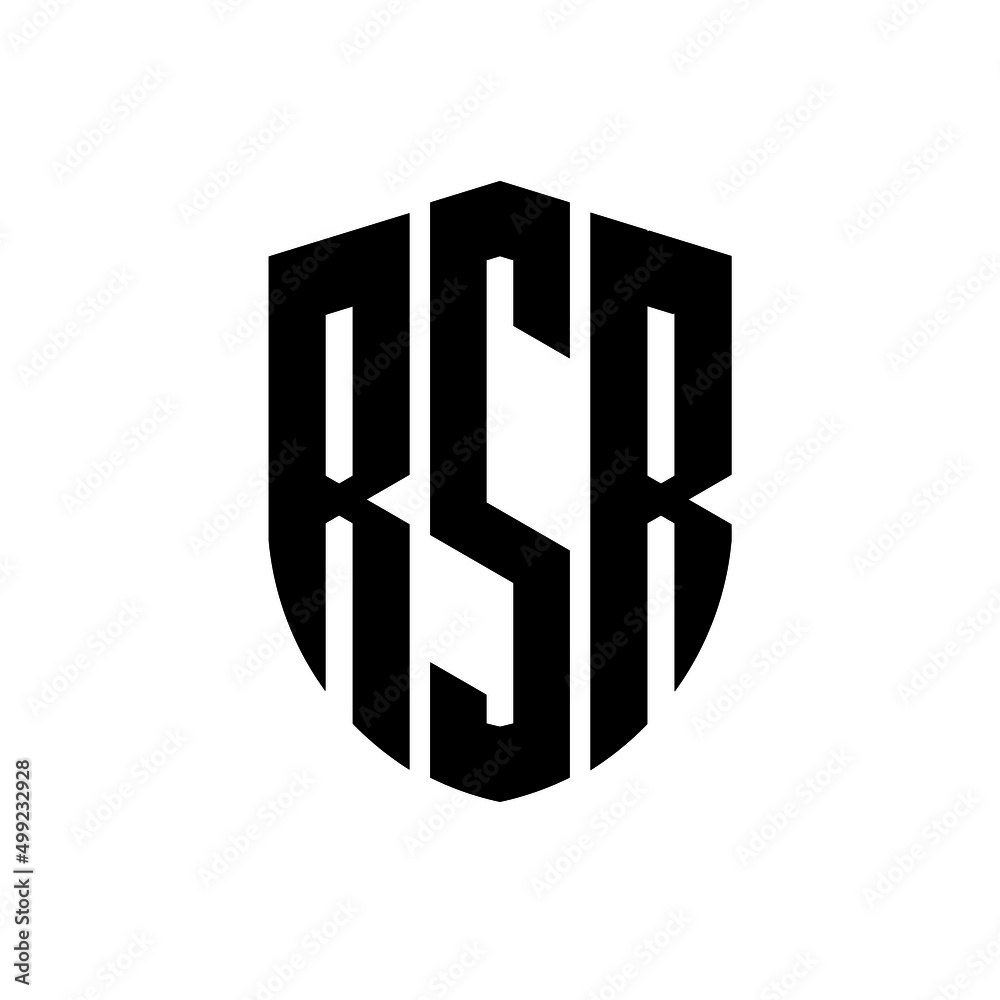 RSR letter logo design. RSR modern letter logo with black background ...