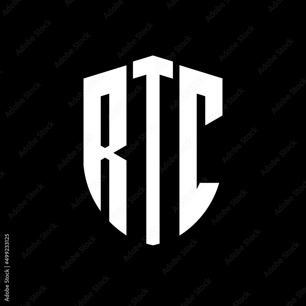 RTC letter logo design. RTC modern letter logo with black background. RTC creative letter logo ...