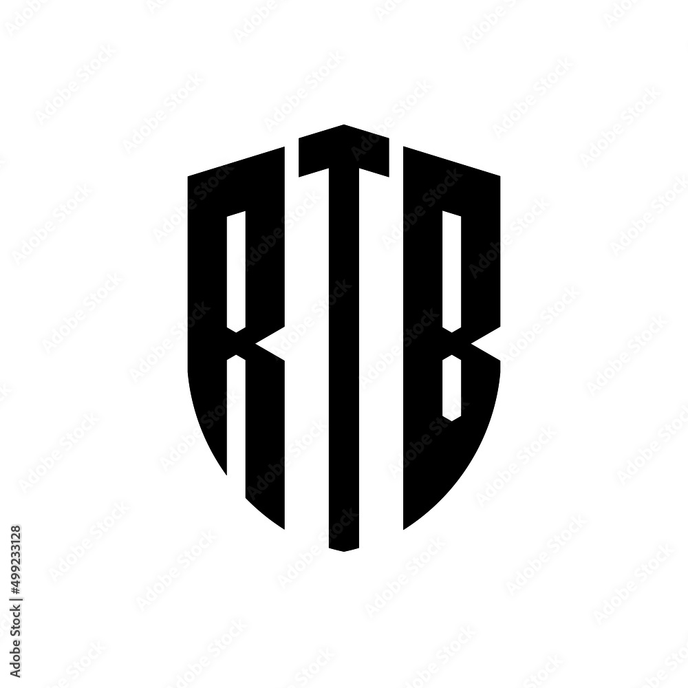 RTB letter logo design. RTB modern letter logo with black background ...