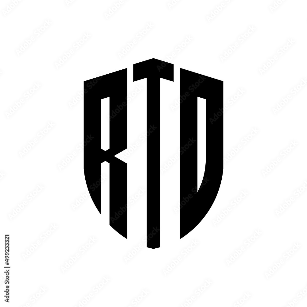RTO letter logo design. RTO modern letter logo with black background ...
