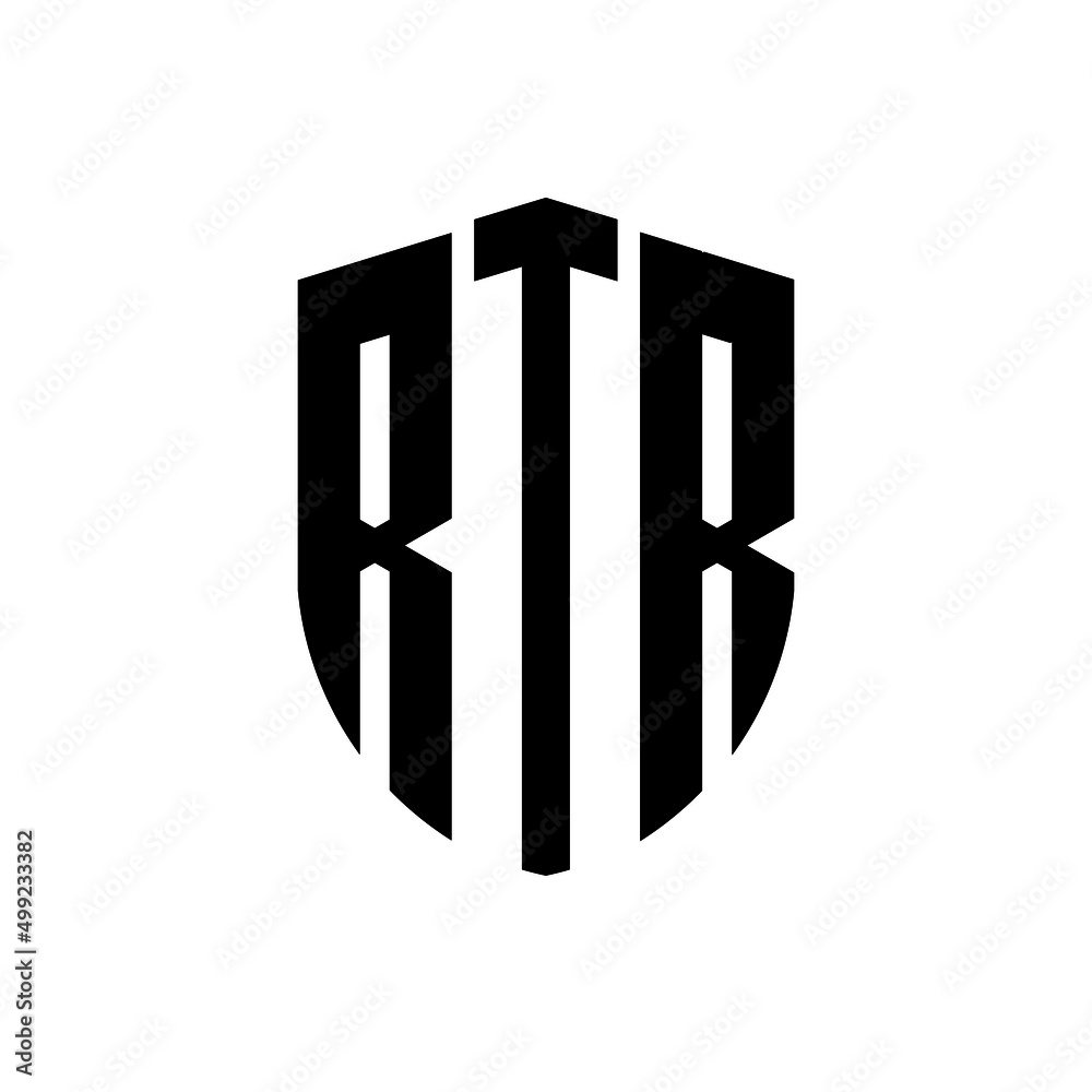 RTR letter logo design. RTR modern letter logo with black background ...
