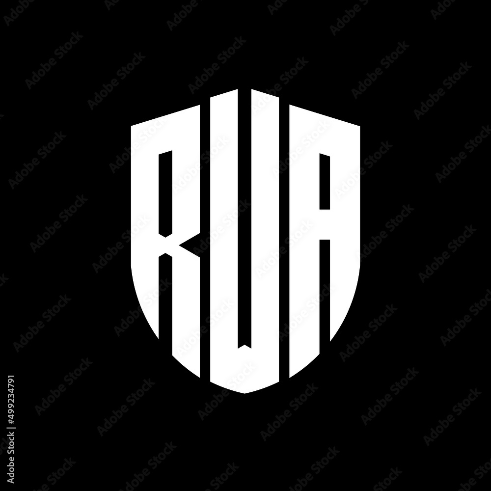 RWA letter logo design. RWA modern letter logo with black background ...