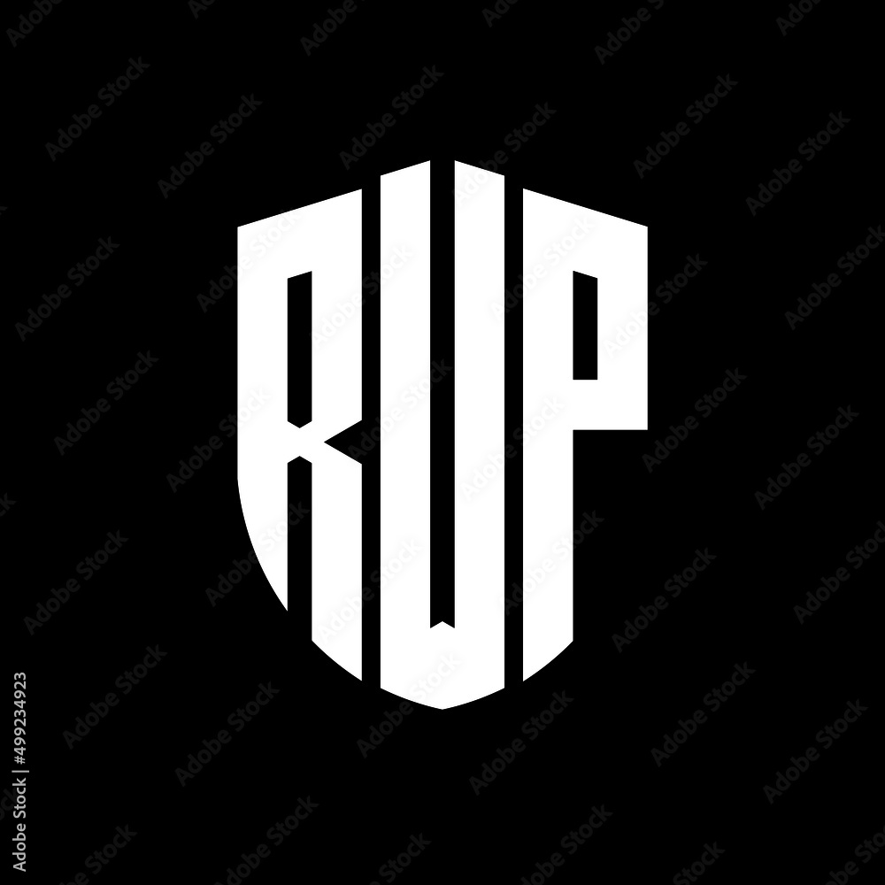 RWP letter logo design. RWP modern letter logo with black background ...