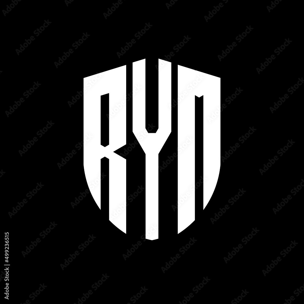 RYM letter logo design. RYM modern letter logo with black background. RYM creative letter logo ...