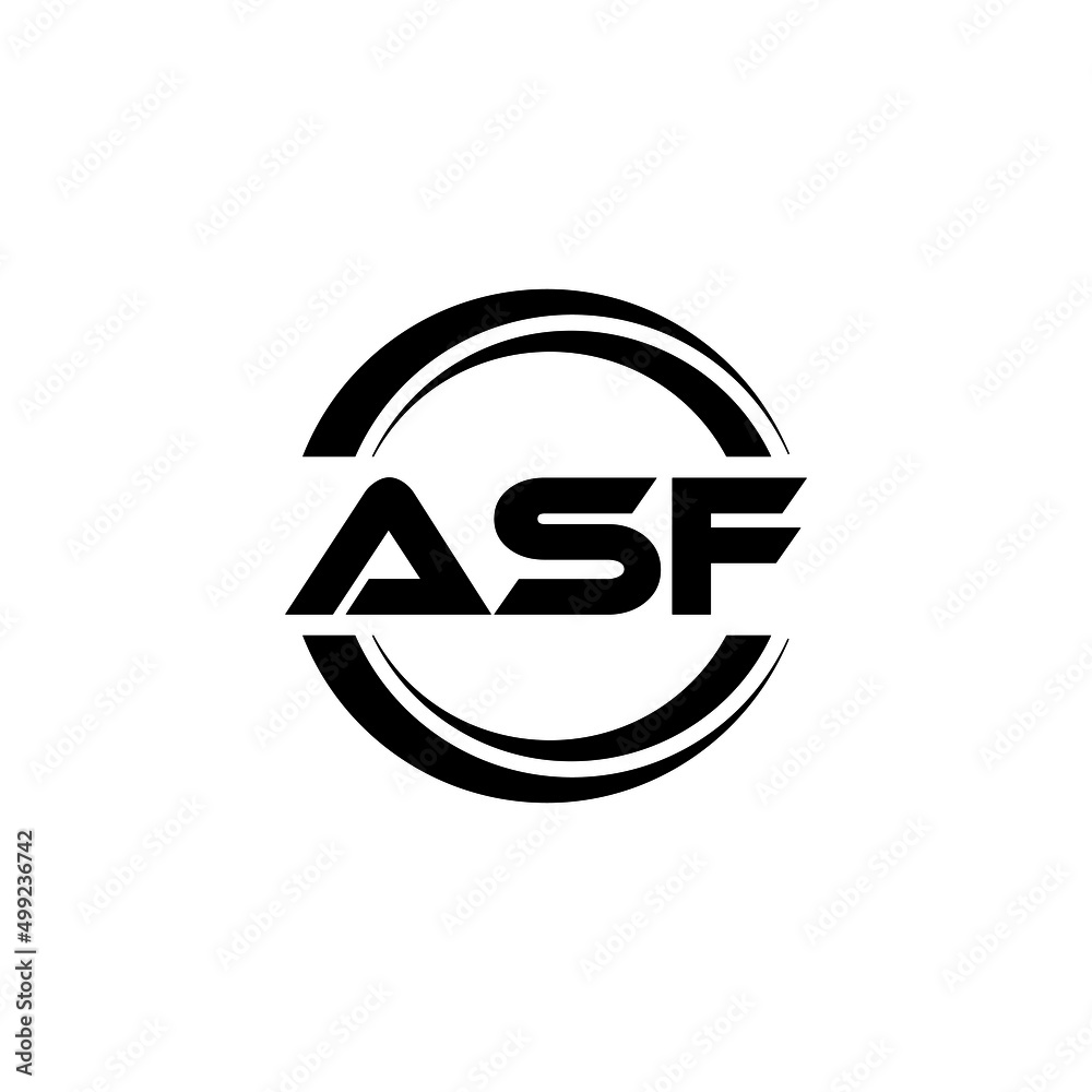 ASF letter logo design with white background in illustrator, vector ...