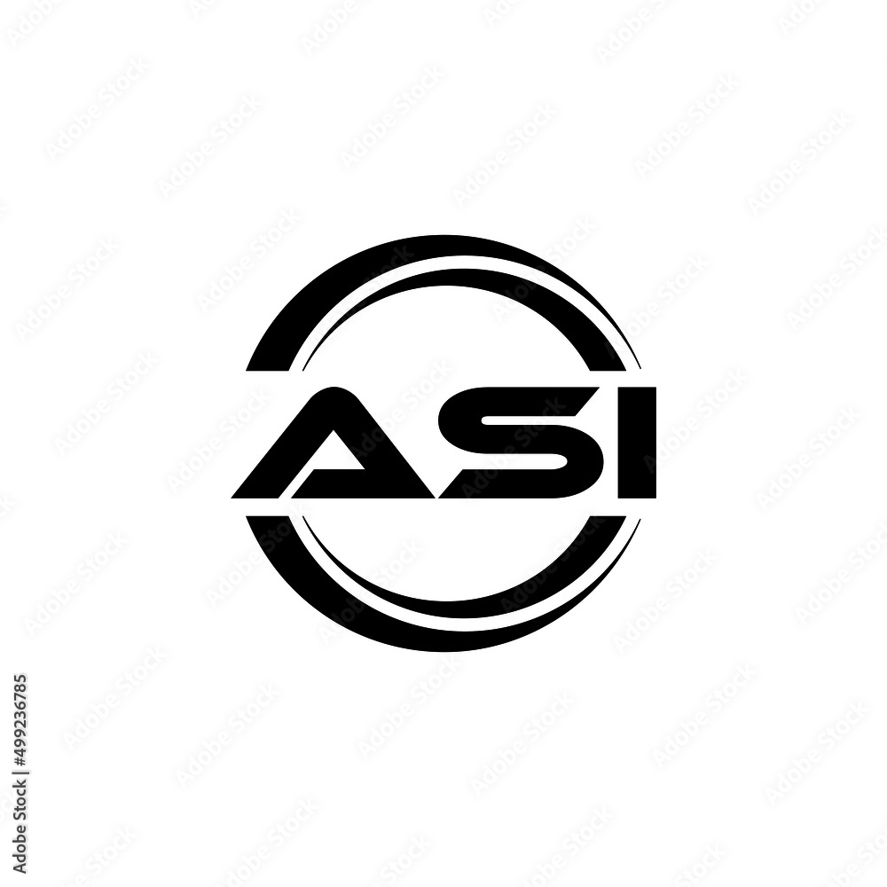 ASI letter logo design with white background in illustrator, vector ...