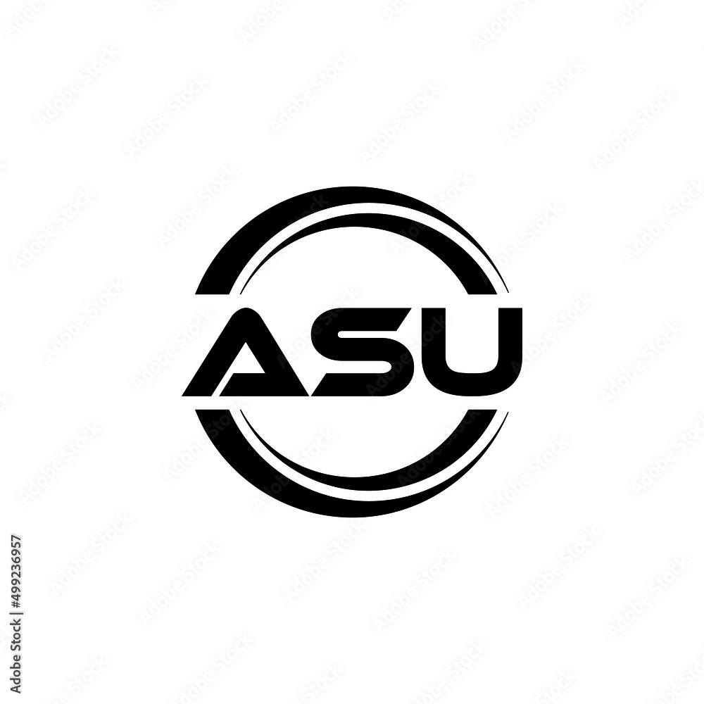 ASU letter logo design with white background in illustrator, vector ...