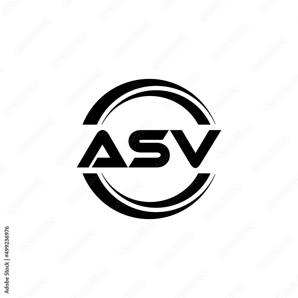 ASV letter logo design with white background in illustrator, vector ...