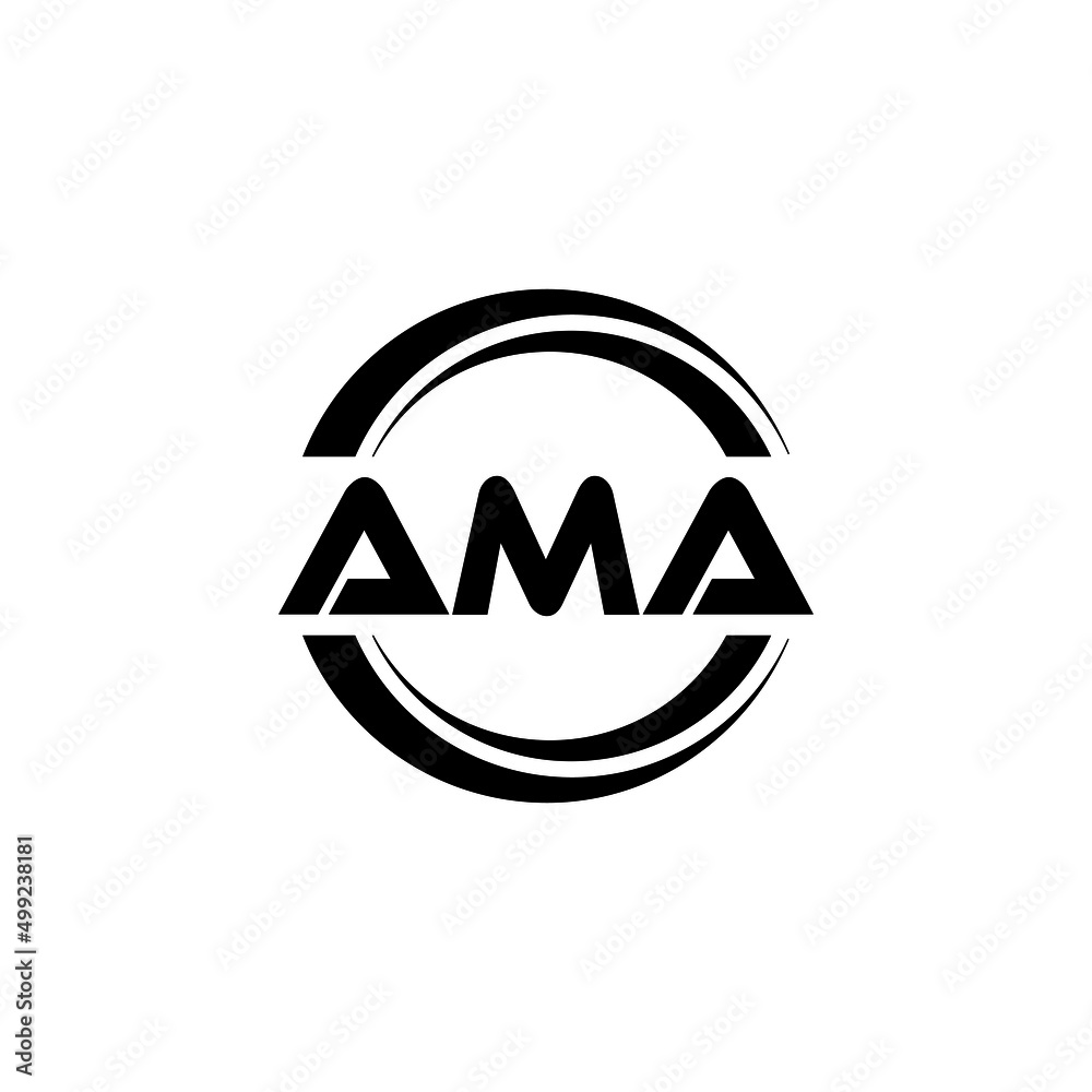 AMA letter logo design with white background in illustrator, vector ...