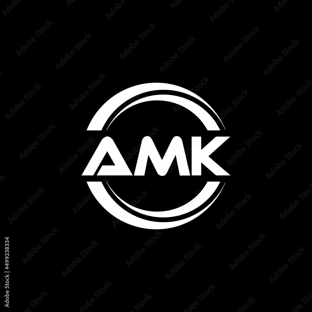 AMK letter logo design with black background in illustrator, vector ...