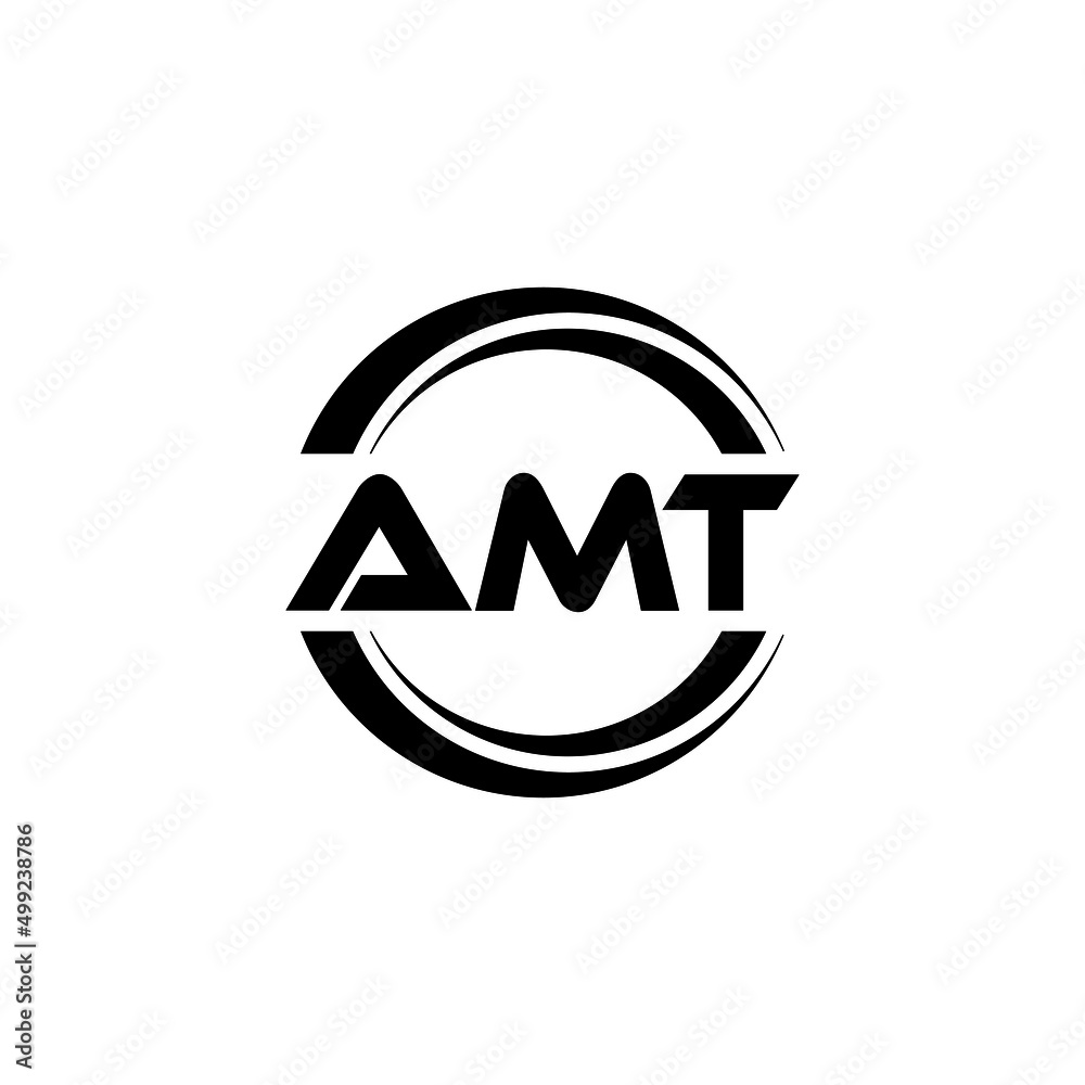 AMT letter logo design with white background in illustrator, vector ...