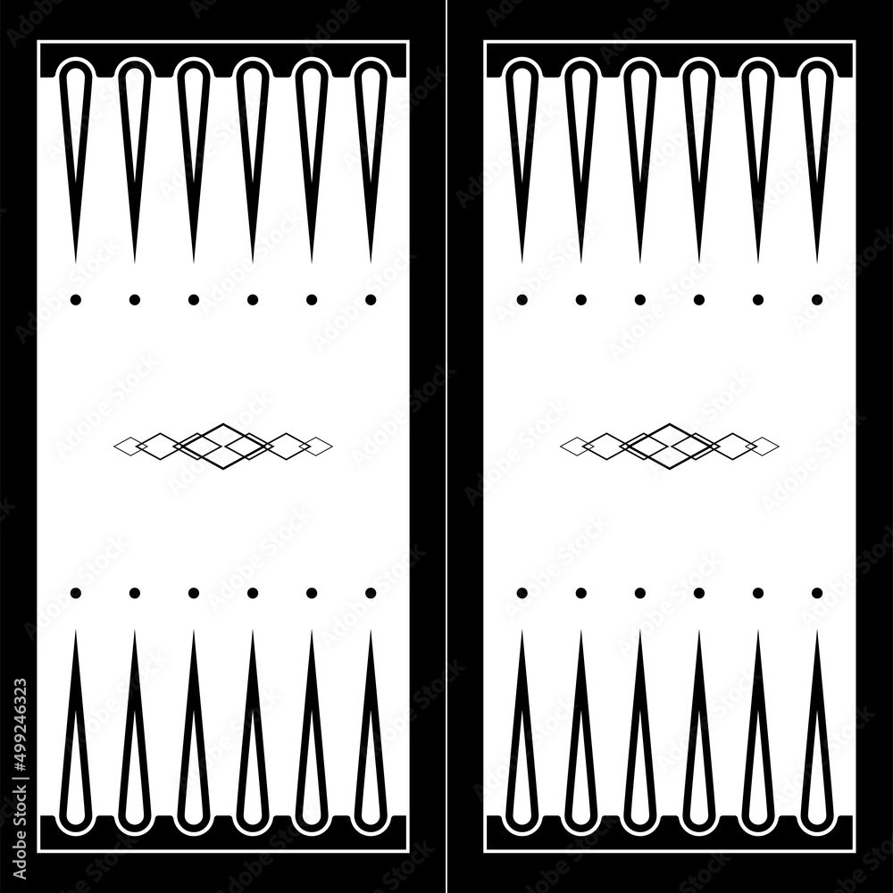 Backgammon board for playing with chips and dice vector illustration ...