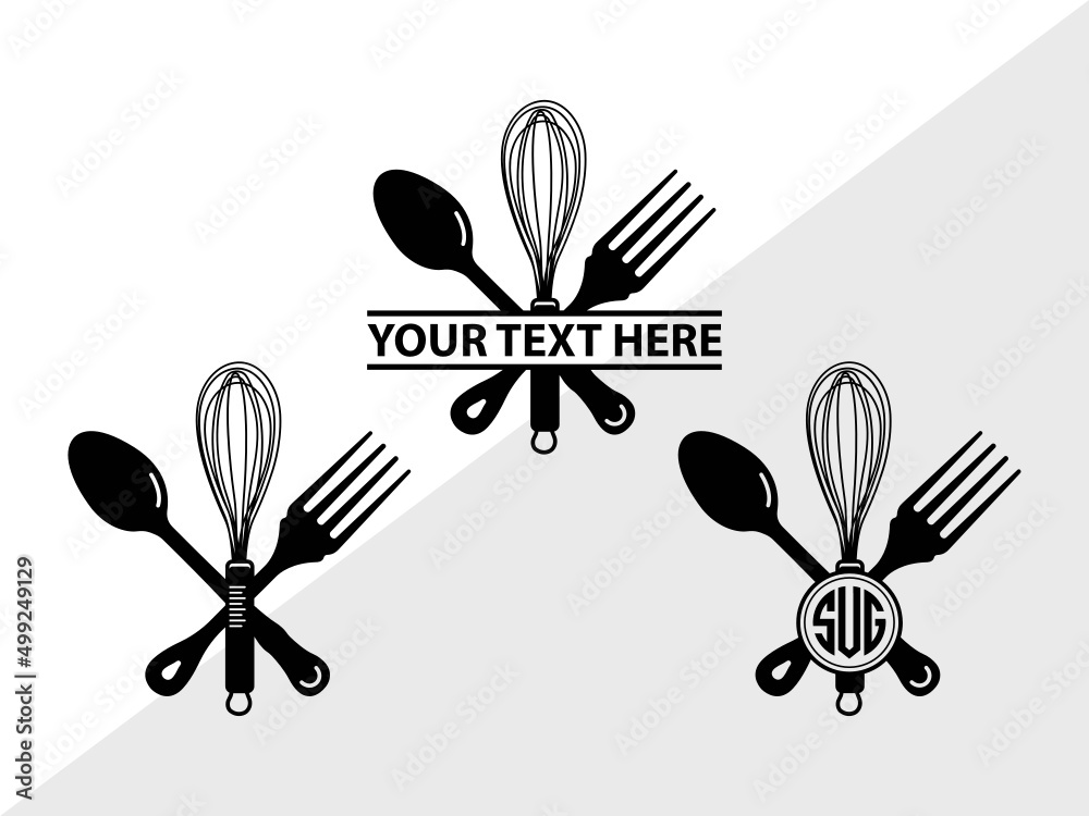 Utensil Monogram SVG | Fork Svg | spoon SVG | Knife Svg | Utensil Svg ...