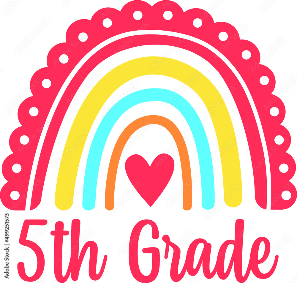 5 th Grade Back to School Cricut SVG For Sublimation Products, T-shirts ...