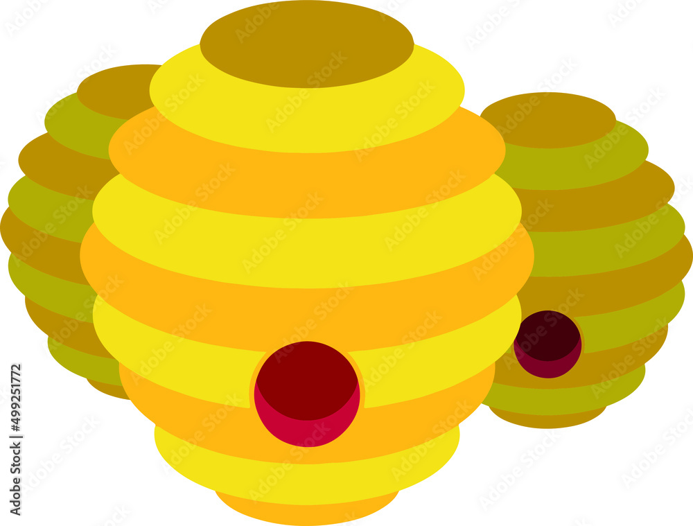 Yellow bee hive on a white background. Bee hive isolate. Stock Vector ...