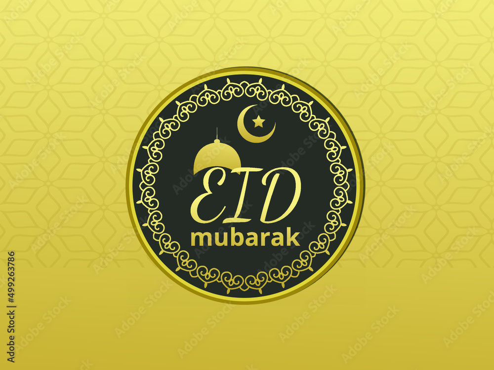 Modern eid design with beautiful round frame with Islamic background ...
