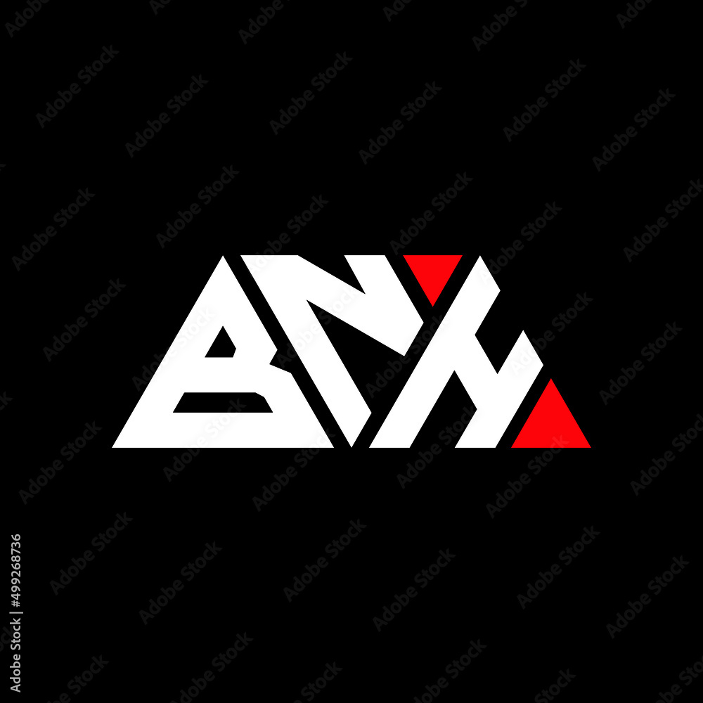 BNH triangle letter logo design with triangle shape. BNH triangle logo ...