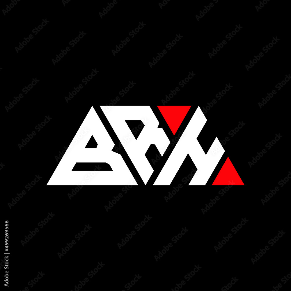 BRH triangle letter logo design with triangle shape. BRH triangle logo ...