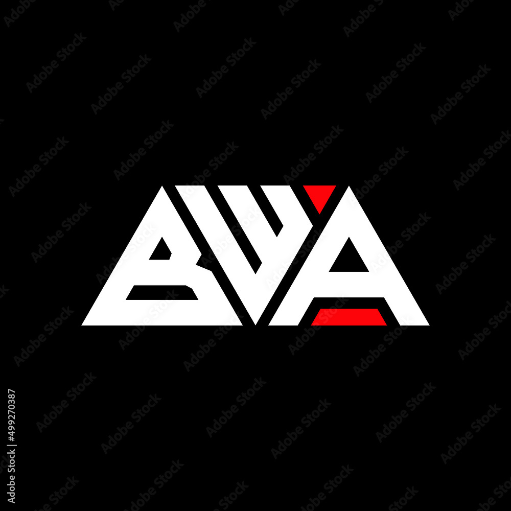 BWA triangle letter logo design with triangle shape. BWA triangle logo ...