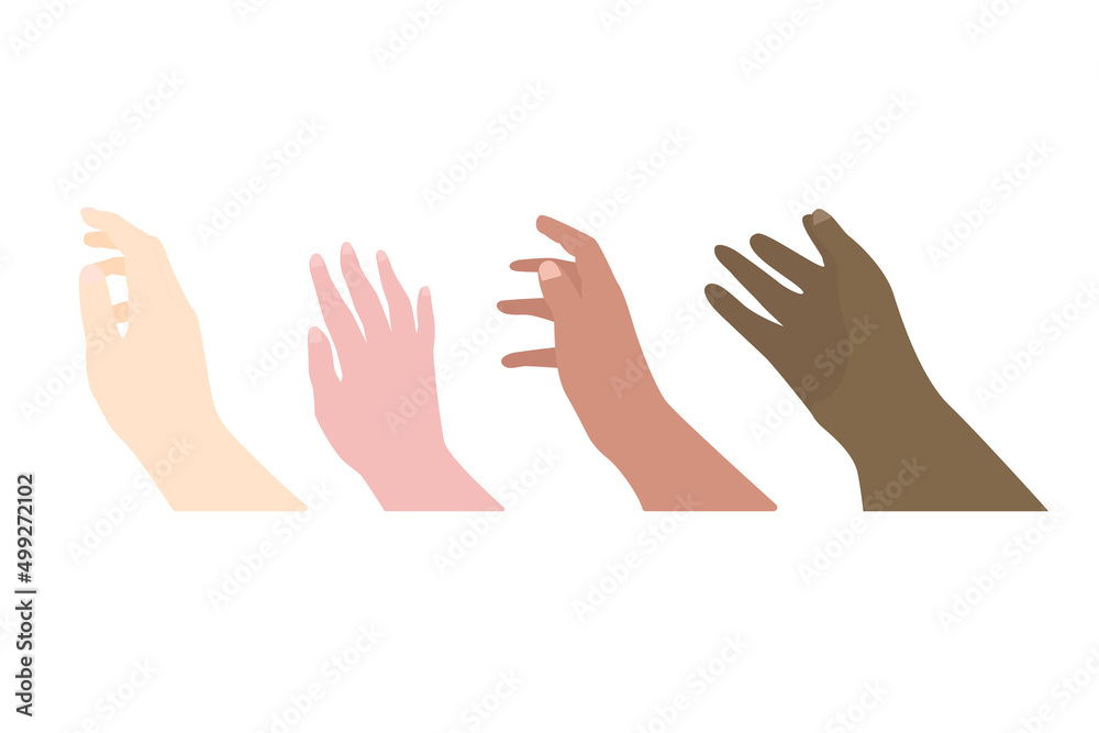 Hand set illustration for design. Arm vector collection. Stock Vector ...