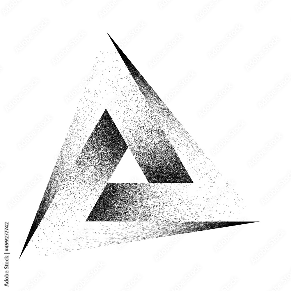 Distress basic geometric shape design . Noise dispersion triangle logo ...
