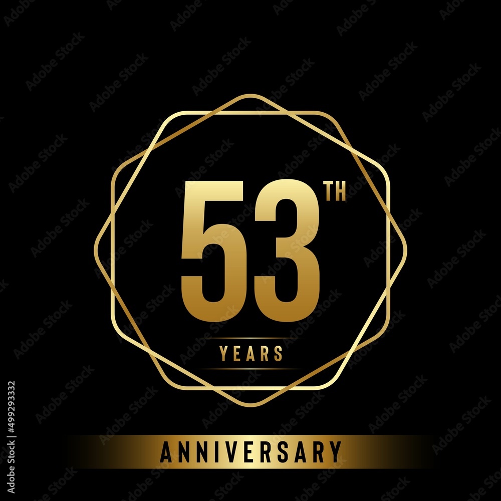 53 Years Anniversary logotype. Anniversary celebration template design ...