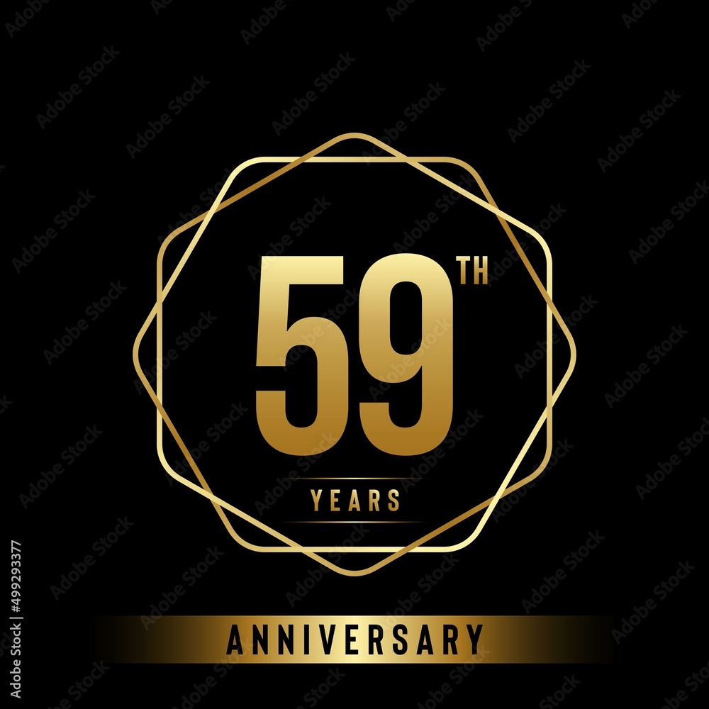 59 Years Anniversary logotype. Anniversary celebration template design ...
