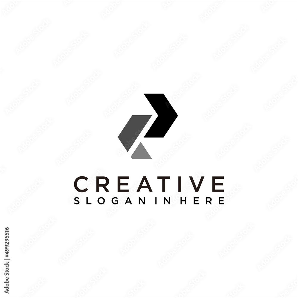 geometric abstract letter R logo design Stock Vector | Adobe Stock