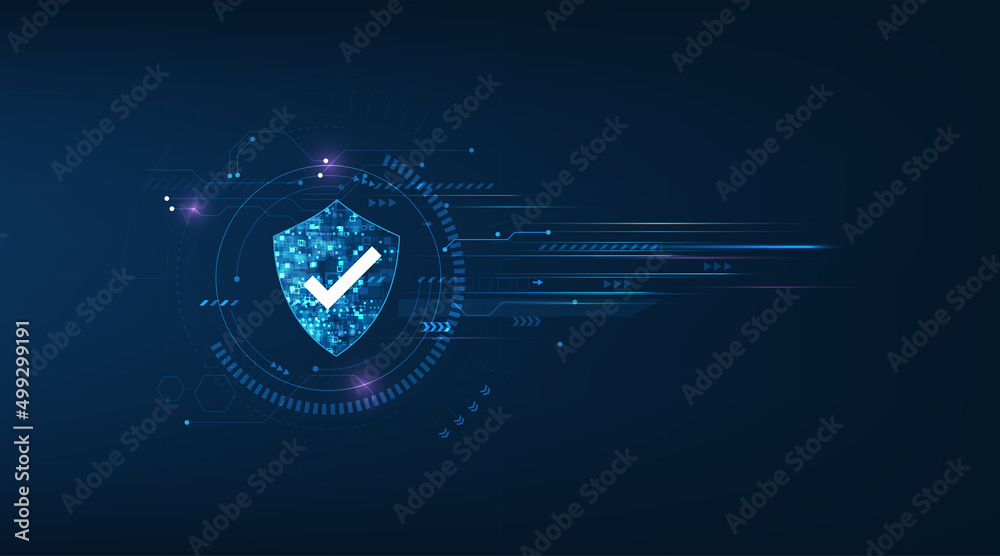 Abstract security digital technology background.protection mechanism ...