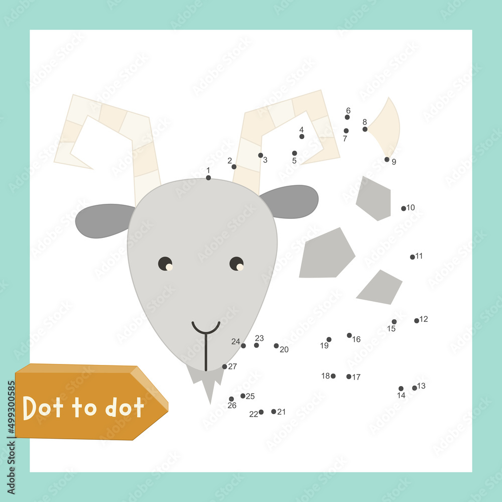 Farm activities for kids. Dot to dot game – cute goat. Numbers games ...