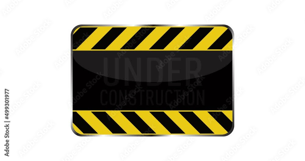 Animated video icon illustration with text Under Construction with ...