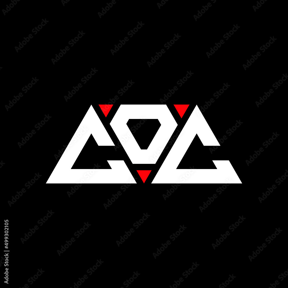 COC triangle letter logo design with triangle shape. COC triangle logo ...
