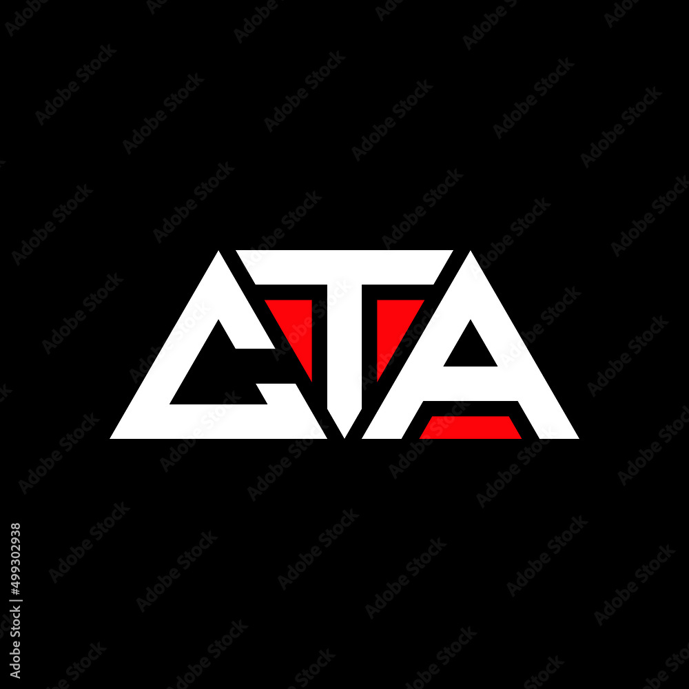 CTA triangle letter logo design with triangle shape. CTA triangle logo ...