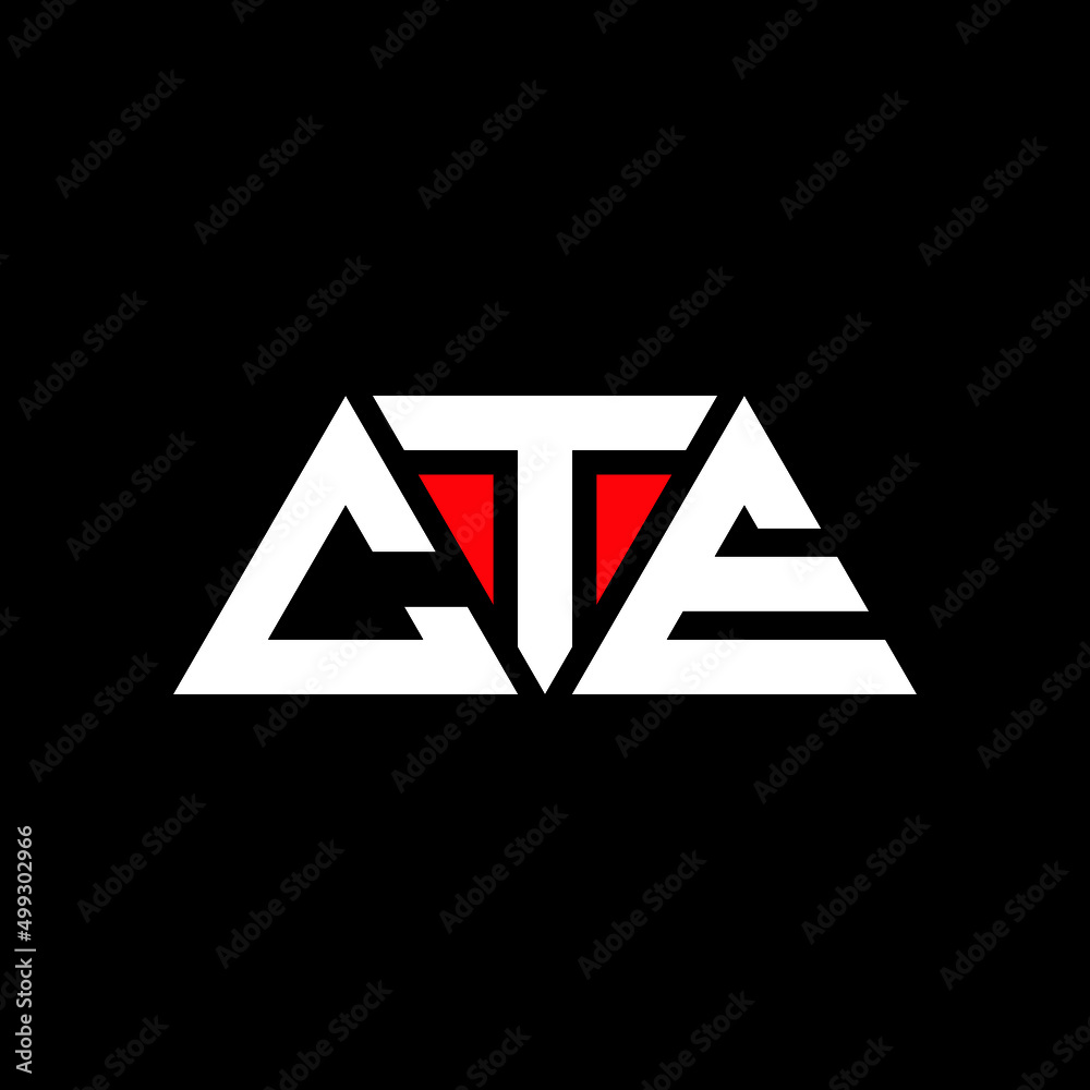 CTE triangle letter logo design with triangle shape. CTE triangle logo ...