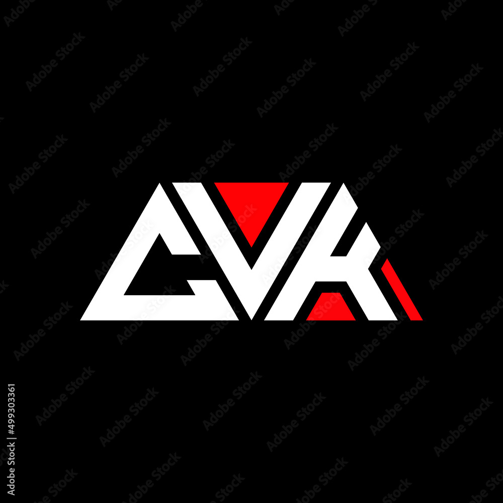 CVK triangle letter logo design with triangle shape. CVK triangle logo ...