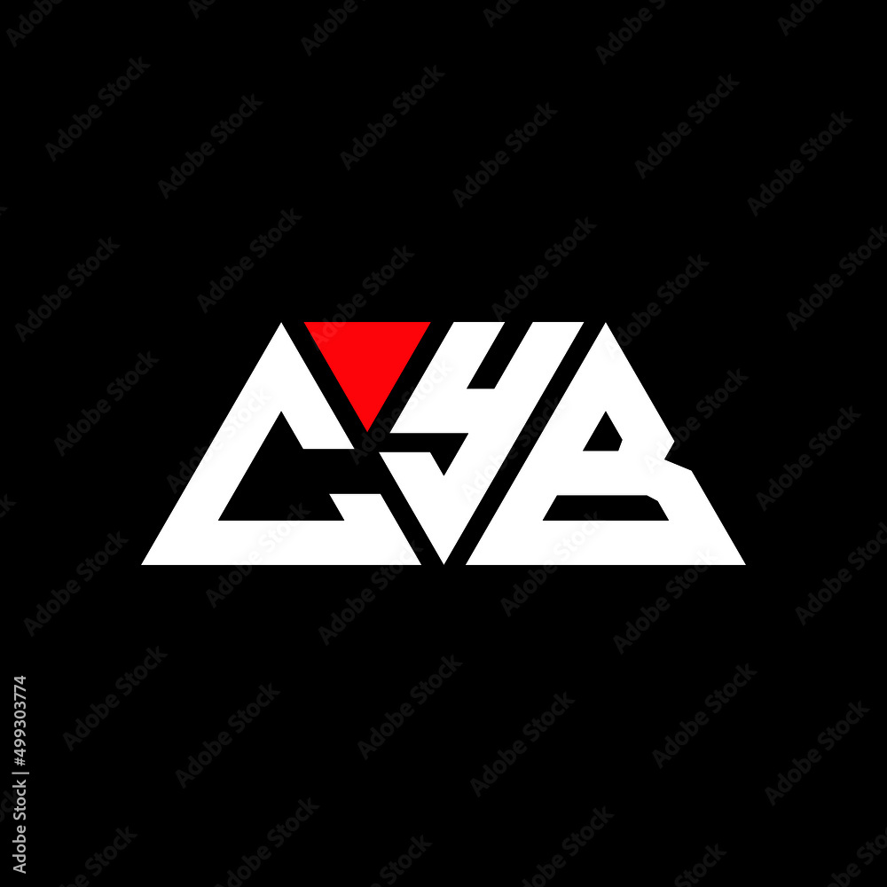 CYB triangle letter logo design with triangle shape. CYB triangle logo ...