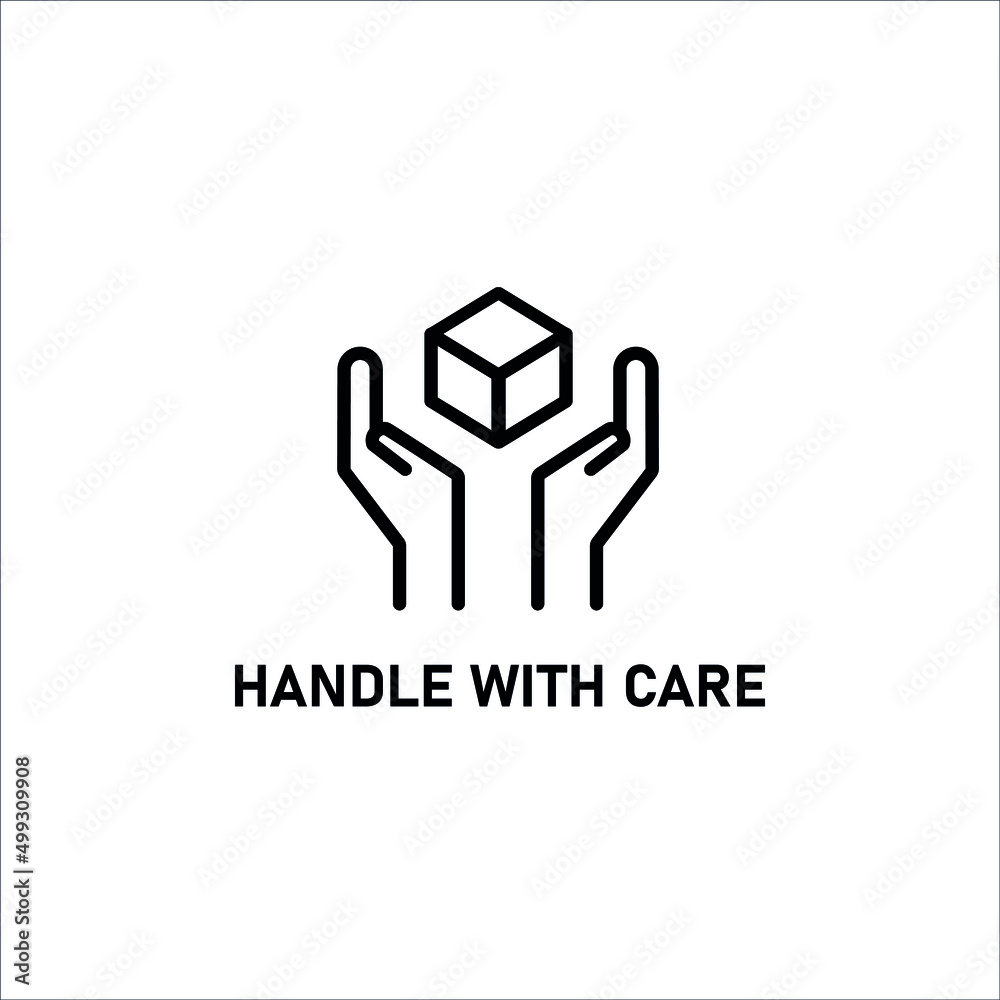 Handle with care icon. Cargo service symbol. Vector illustartion Stock ...