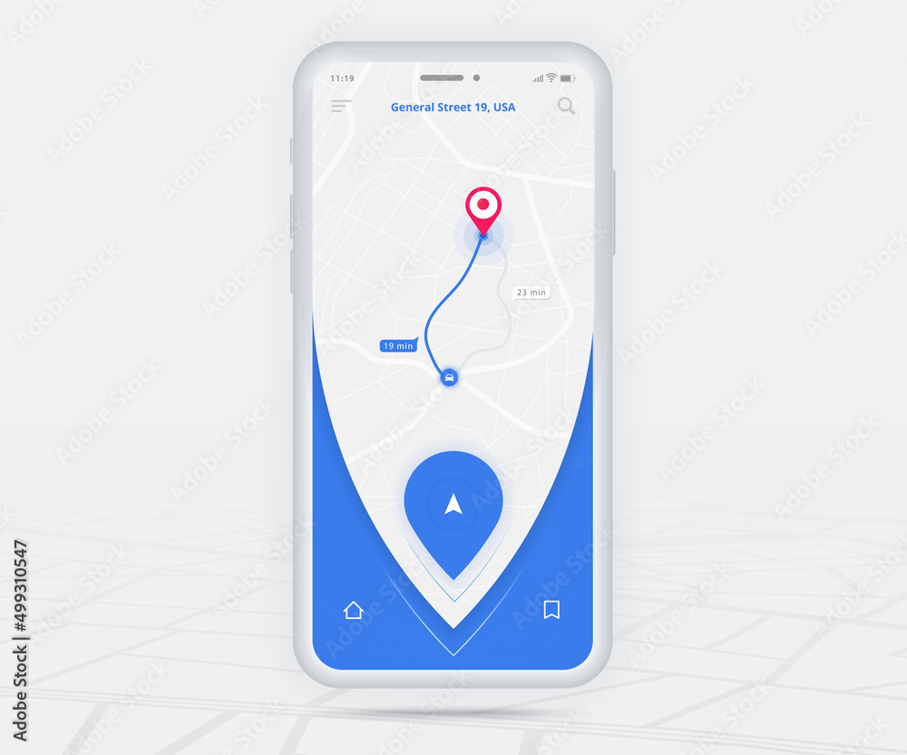 Map GPS navigation app ux ui concept, Mobile map application ... Map GPS navigation app ux ui concept, Mobile map application ...