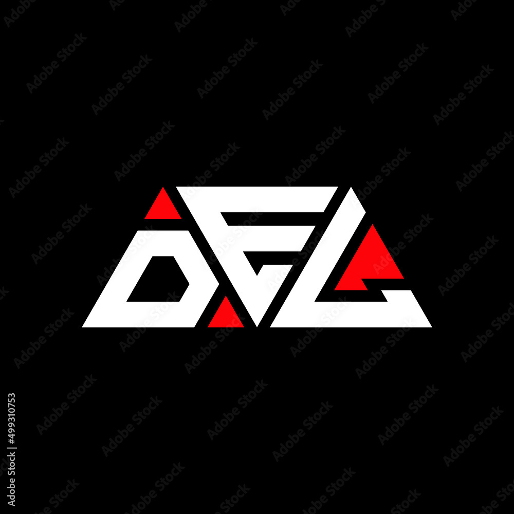 DEL triangle letter logo design with triangle shape. DEL triangle logo ...