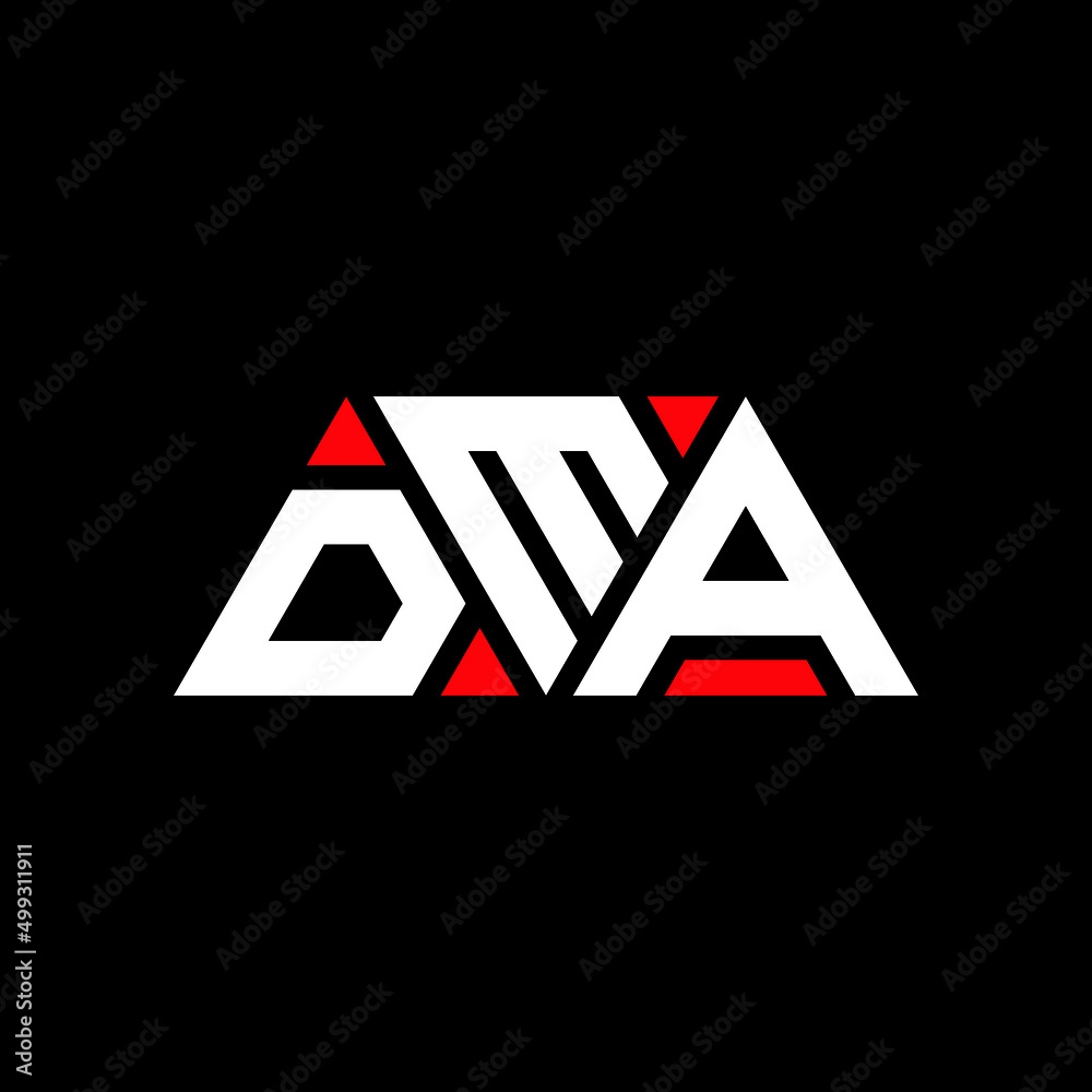 DMA triangle letter logo design with triangle shape. DMA triangle logo ...