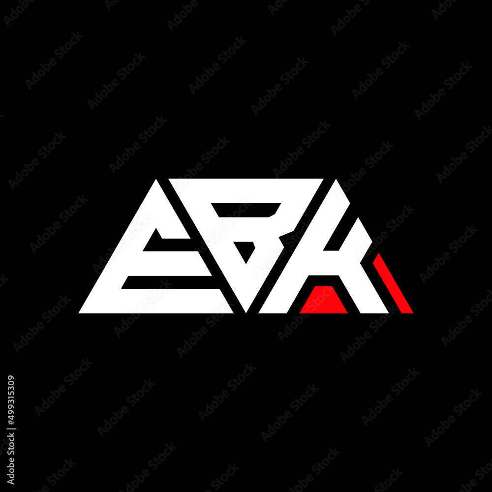 EBK triangle letter logo design with triangle shape. EBK triangle logo ...